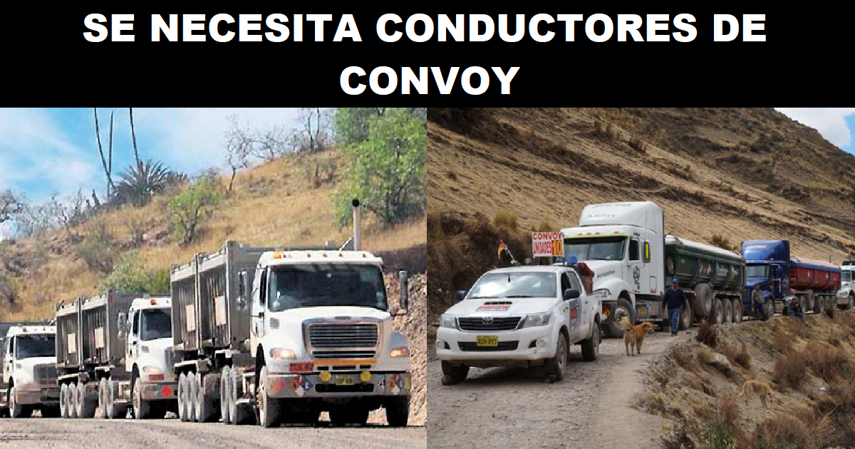 SE NECESITA CONDUCTORES DE CONVOY